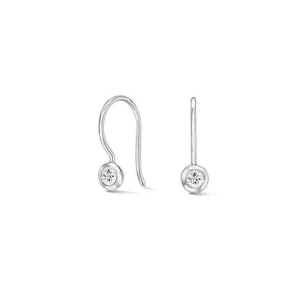 DOWER & HALL Sterling White Sapphire Drop Earrings - Silver