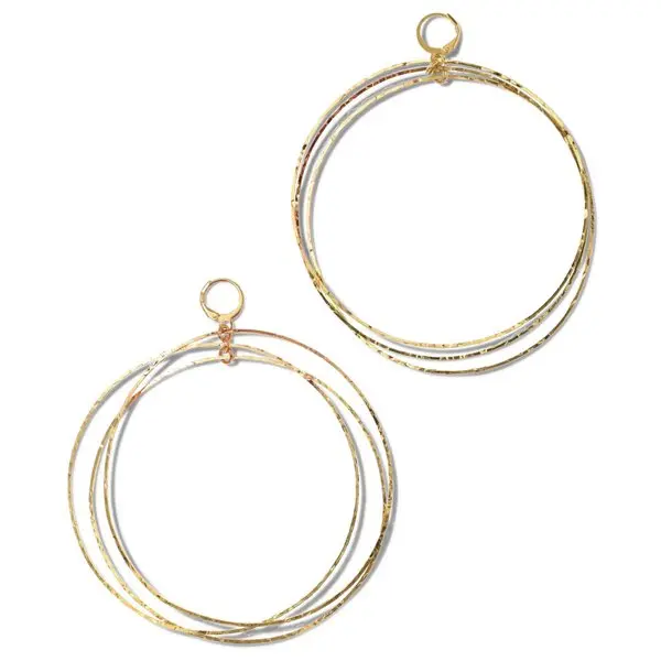 JAREDJAMIN Large Triple Halo Hoop Earrings - Gold