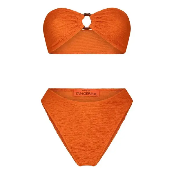MAISON TANGERINE Santorini Crinkle Bikini - Orange