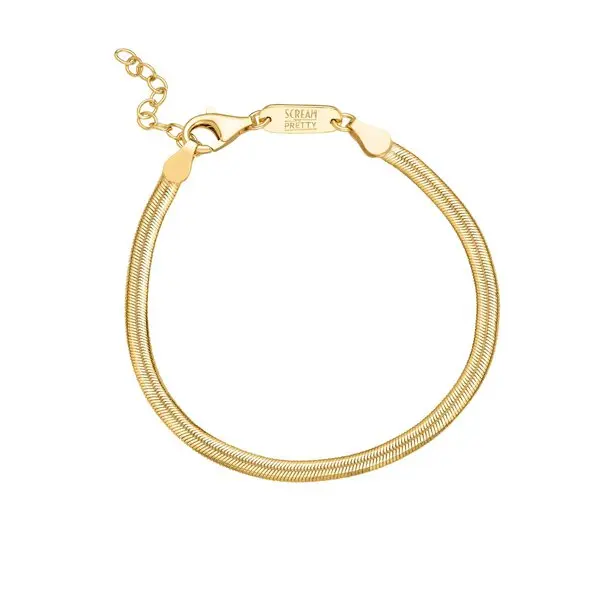 SCREAM PRETTY Flat Snake Chain Bracelet - Gold
