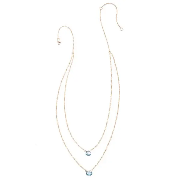 HEATHER HAWKINS Two Gemstone Chain Necklace - Blue