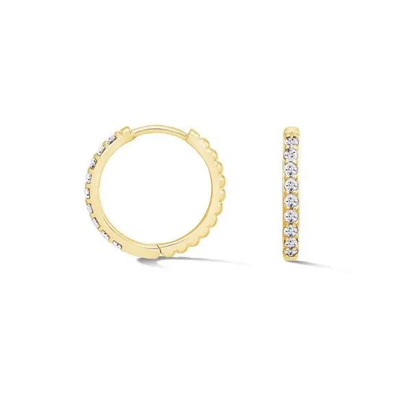 DOWER & HALL White Sapphire Lumiere Huggie Hoops In Vermeil - Gold