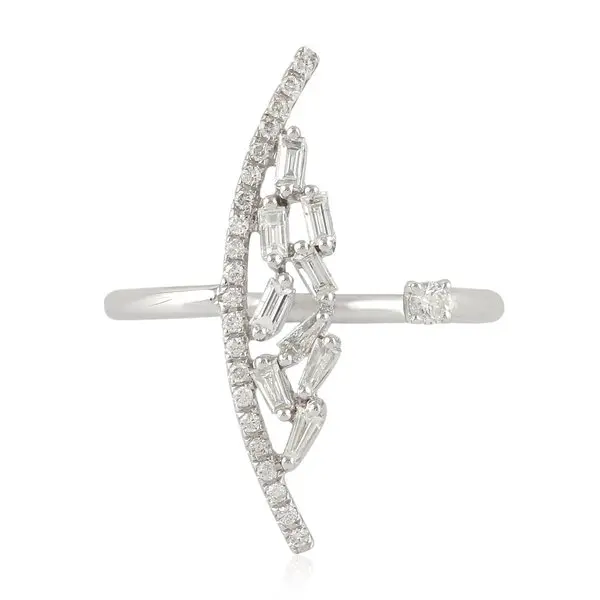 ARTISAN 18k Gold Open Cuff Ring With Diamonds