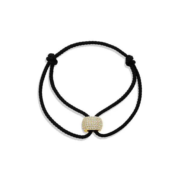 SHYMI Pave Bead Charm Cord Bracelet - Gold