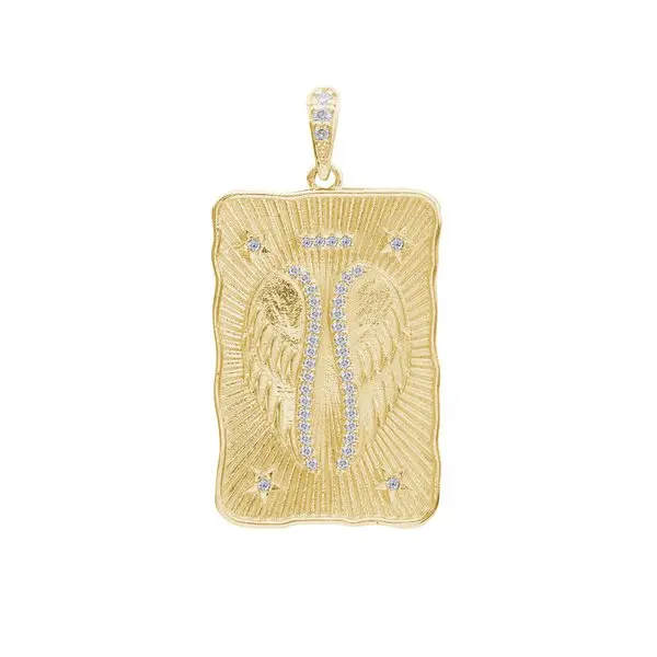 BLOOMTINE | EARTH ANGEL HQ Angel Wing Talisman Vermeil Pendant - Gold