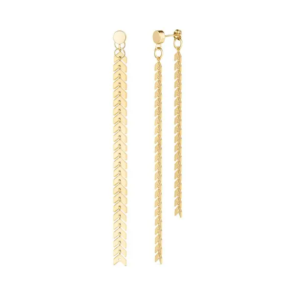 REJECTED HEARTS CLUB Elegante Chevron Dangle Earrings - Gold