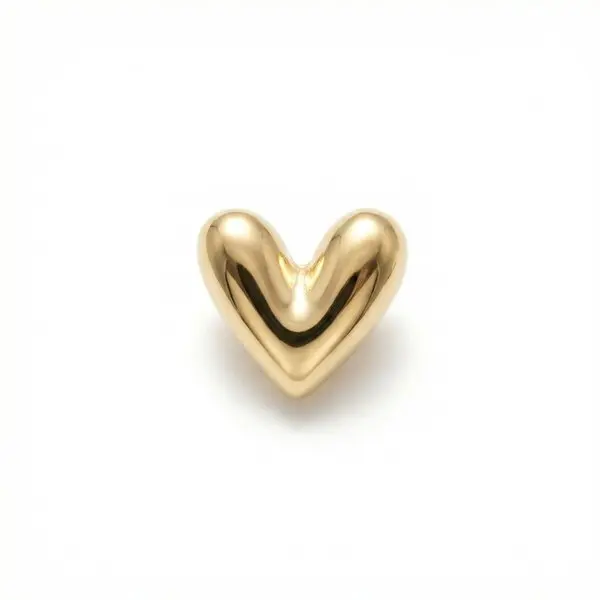 MELT'M JEWELRY Puffy Heart Stud Earrings - Gold