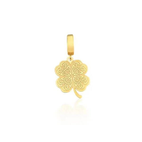 SOLIO JEWELLERY Four Leaf Clover 18k Gold Pendant - Gold/yellow