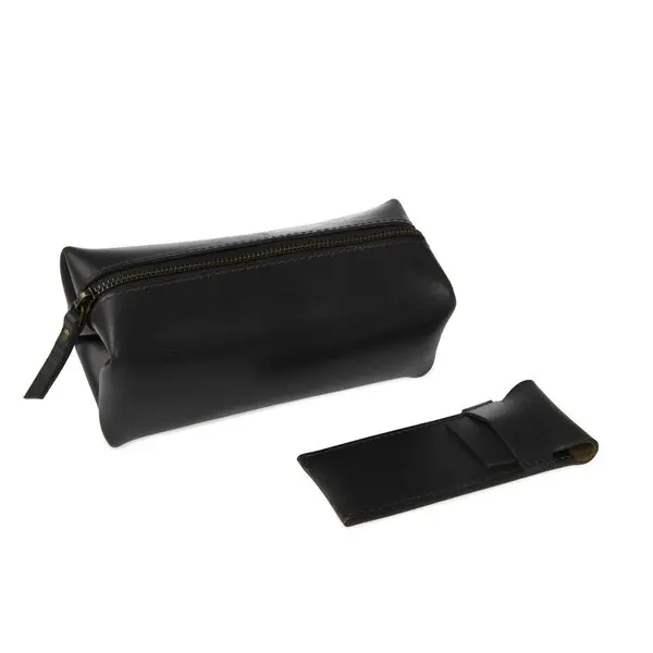 VIDA VIDA Leather Grooming Bag - Black
