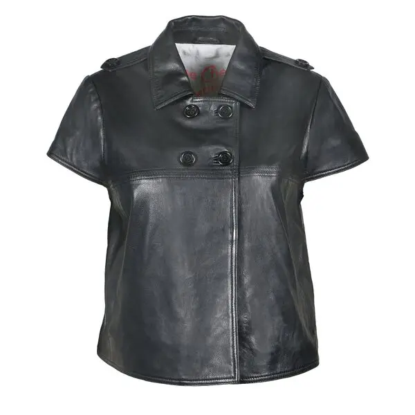 FREAKY NATION Leather Short Sleeve Jacket