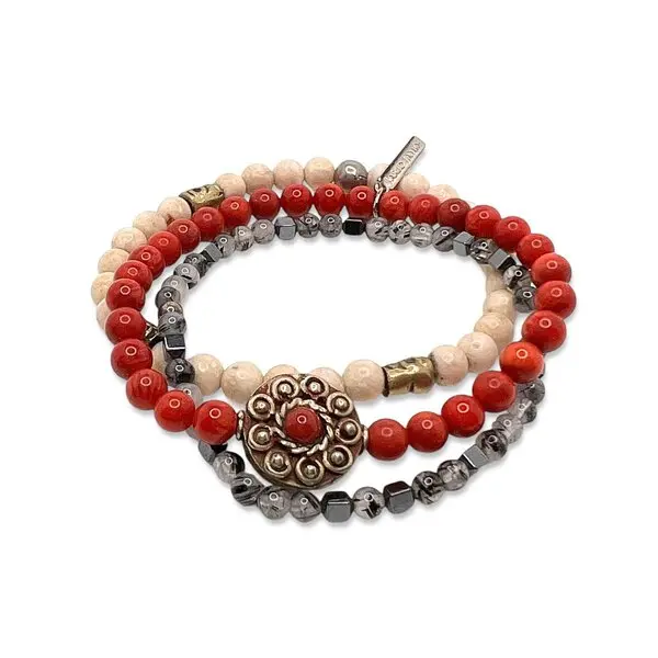 JAREDJAMIN Barron Bracelet Set - Red