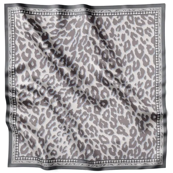 LAMBERTY MUNICH X KATCHMAGIC LONDON Grey / Blue Smooth Cheetah Midi Silk Twill Grey - Grey/blue