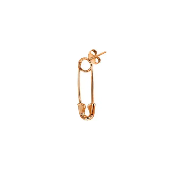 TRUE ROCKS 18kt Plated Safety Pin Stud Earring - Rose Gold
