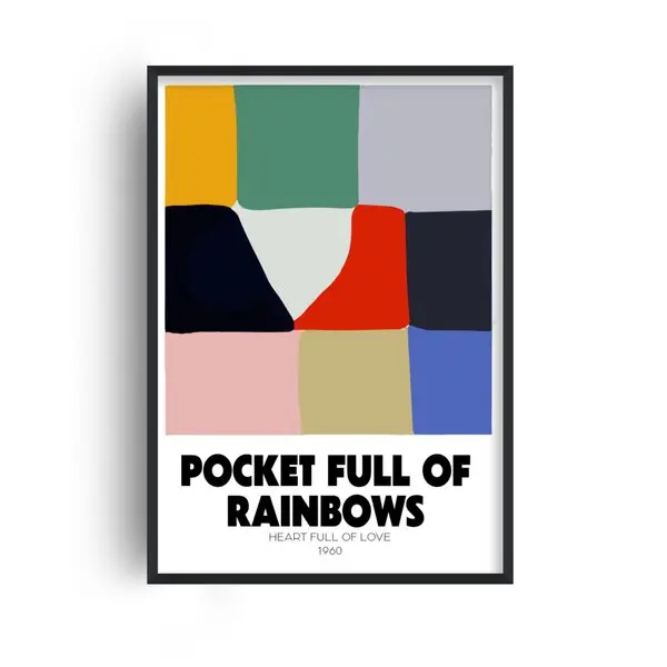 FANCLUB Pocket Full Of Rainbows Retro Music Giclée Art Print A3 - White