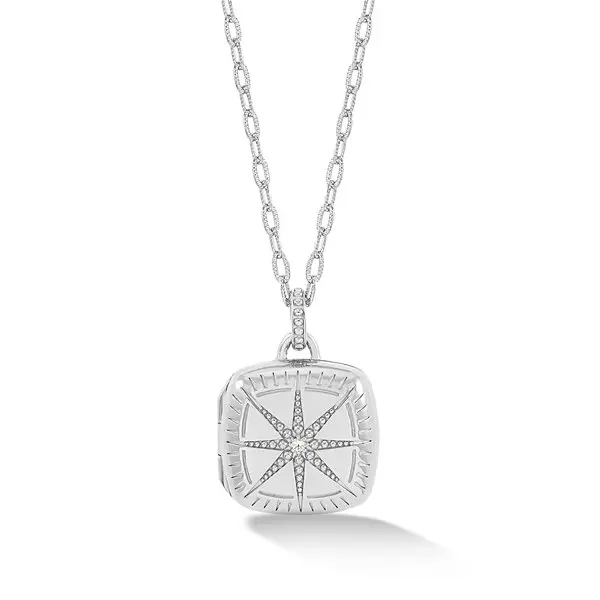 DOWER & HALL Sterling Sapphire Stellar Locket - Silver