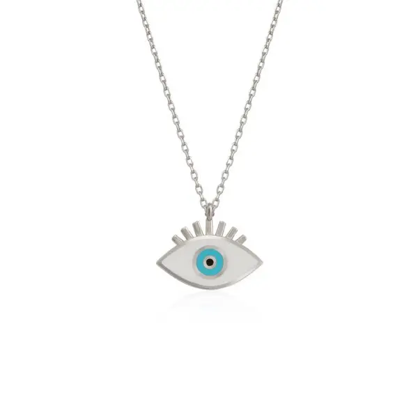 SPERO LONDON Sterling Evil Eye Eyelash Pendant Necklace - Silver