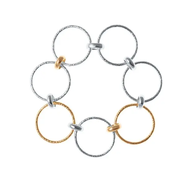 LUCY QUARTERMAINE Hula Multi Finish Bracelet - Gold/silver