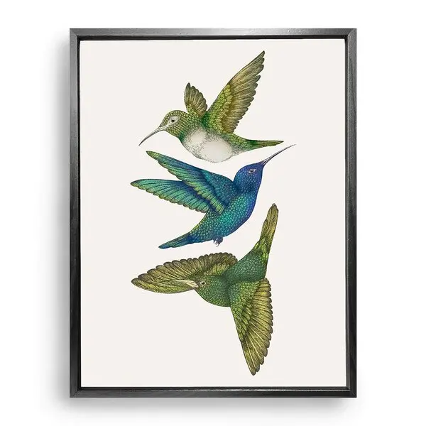 EMILY CARTER Antique Hummingbirds Iii Cream Fine Art Print L - Green