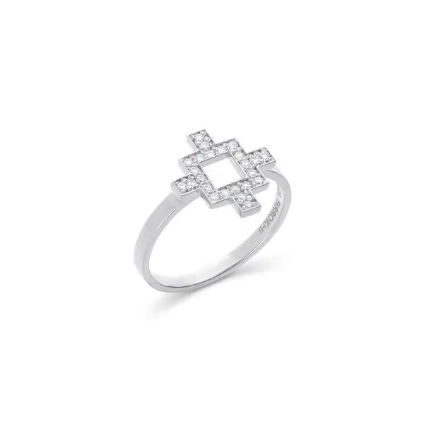 SHEIDA FARROKHI Minimal Flower Ring - Silver/white