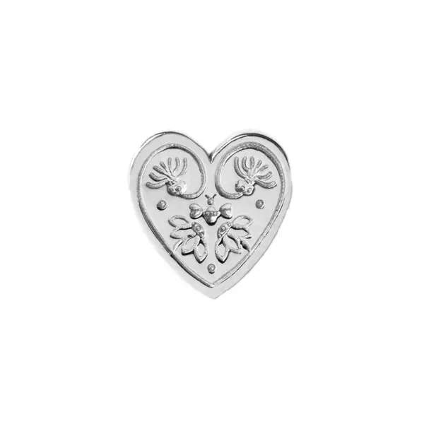 LEE RENEE Wildflower Heart Lapel Pin - Silver