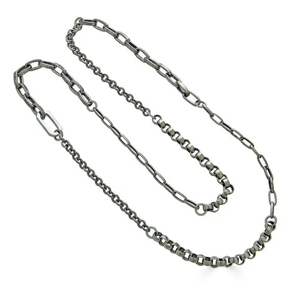 LONI PAUL JEWELRY Mixed Chain Link Necklace - Silver