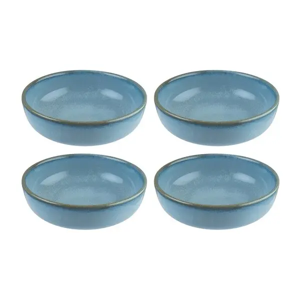 Turgla Home Sky Round Porcelain Bowl Set Of Four - Blue