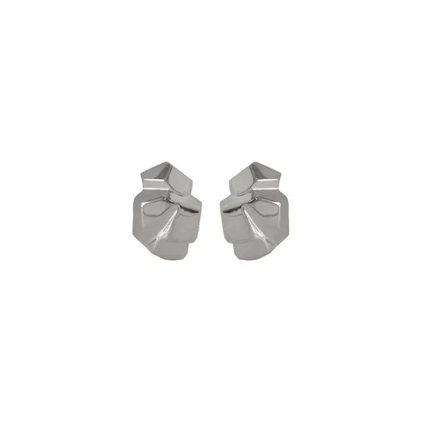 EDGE ONLY Rock Sterling Earrings - Silver