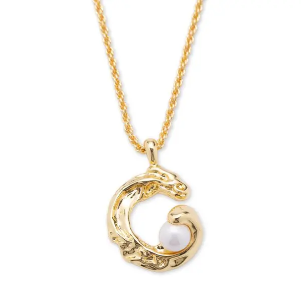 CLASSICHARMS Nicole Molten C Hoop Pendant Necklace - Gold