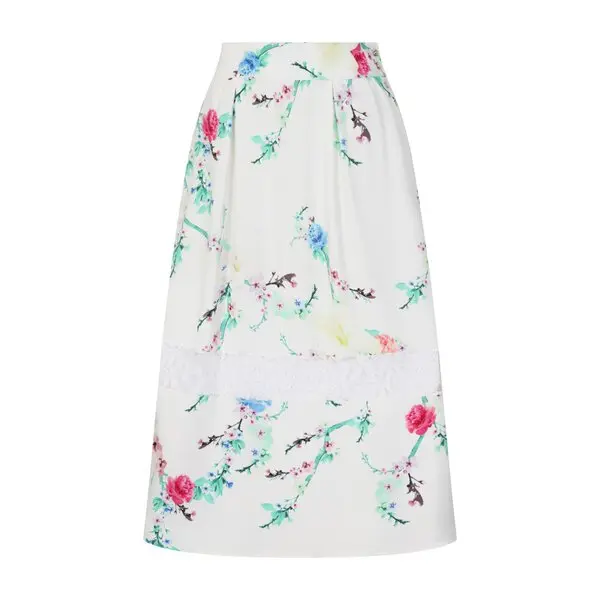 SOPHIE CAMERON DAVIES Blossom Print A-line Midi Skirt
