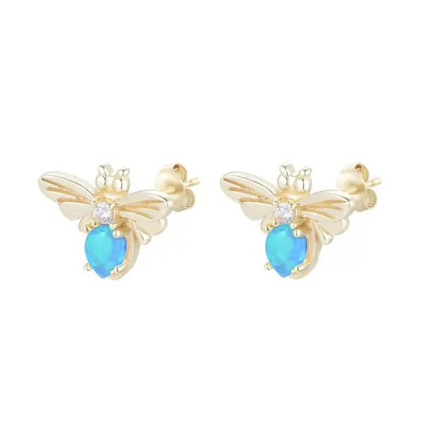 KAMARIA Bee Stud Earrings - Blue