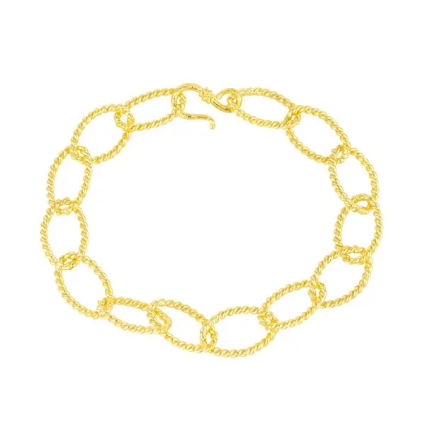 MEJOMA Twisted Elliptical Hoops Bracelet - Gold