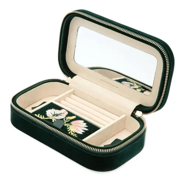 Wolf Zoe Travel Jewellery Zip Case - Blue