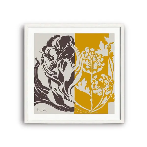 RICHARD ALLAN LONDON Yellow / White / Grey Yellow Aster Art Print - Yellow/white/grey