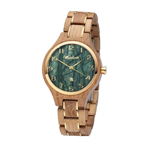 WAIDZEIT Wine Princess Wine Barrel Watch - Brown/gold/green
