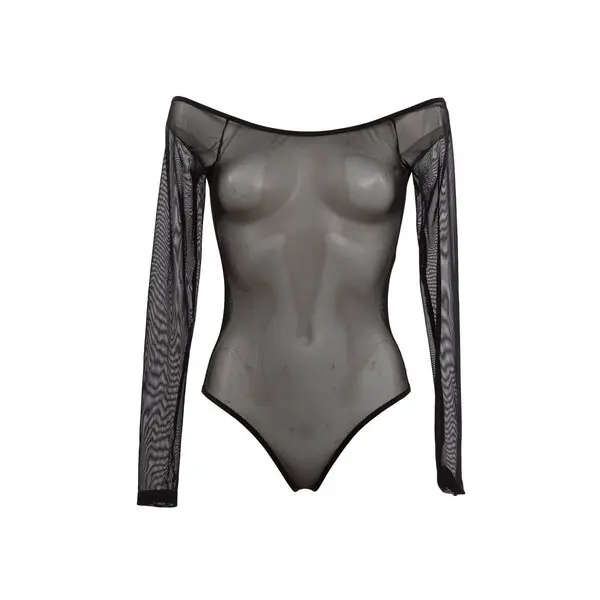 MY MOKONDO Mesh Off-the-shoulder Bodysuit