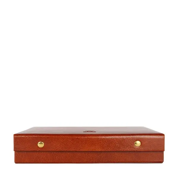 TIME RESISTANCE Leather Jewelry Box - Brown