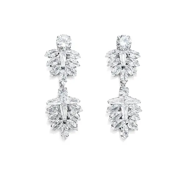 MAISON DE GALA Statement Drop Earrings - Silver