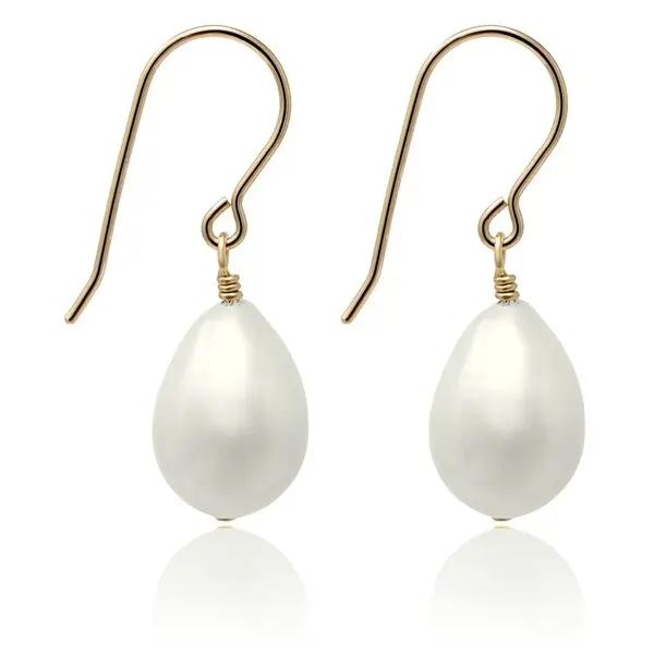 KIRI & BELLE Willow Baroque Pearl Hook Earrings - Gold