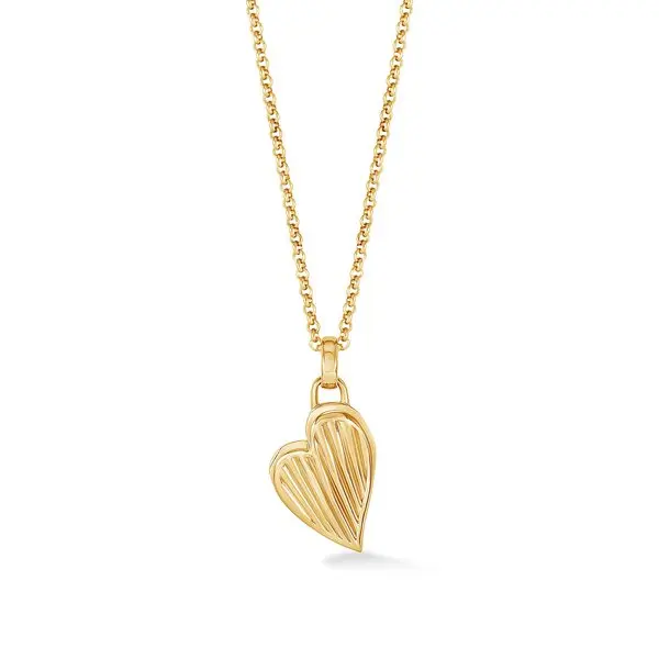 DOWER & HALL Humbug Heart Locket Necklace In Vermeil - Gold