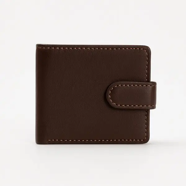 VIDA VIDA Luxury Leather Zip Section Coin Wallet Dark - Brown