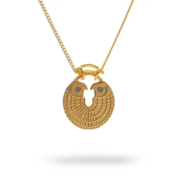 EBRU JEWELRY Guardian Eagle Medallion Necklace - Gold