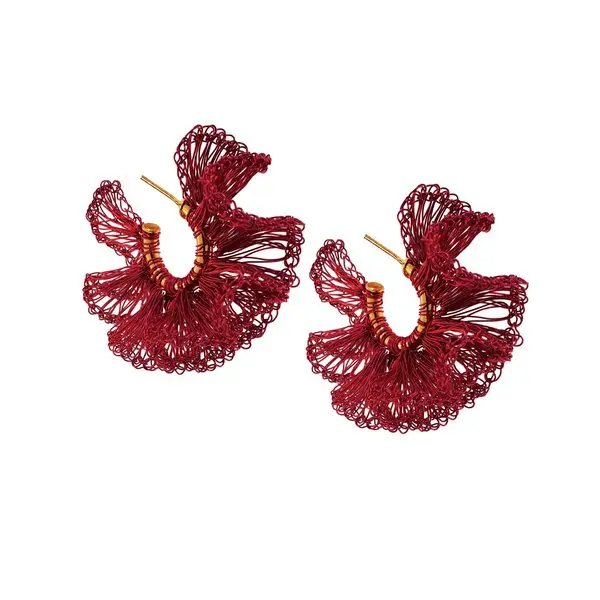LAVISH BY TRICIA MILANEZE Rio Hoop Earrings - Gold/red