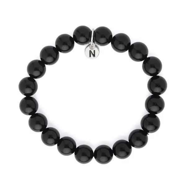NELLOU JEWELLERY Affinity Obsidian Gemstone Bracelet - Black