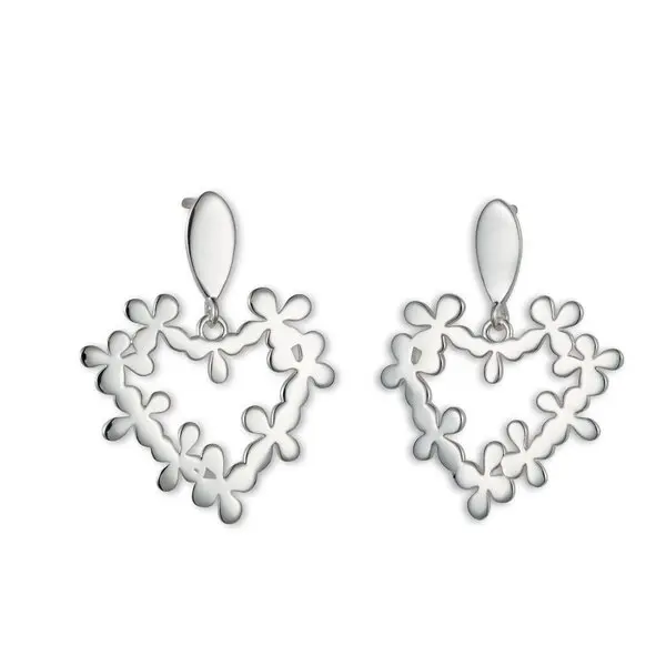 TOOLALLY Mini Hearts In Flowers Earrings - Silver