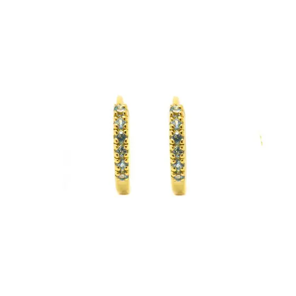 NASI SILVER Adaya Huggie Hoop Earrings - Blue