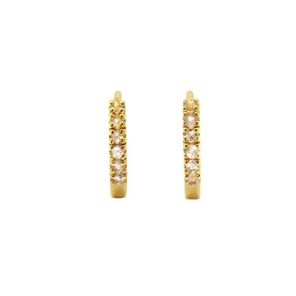 NASI SILVER Adaya Huggie Hoop Earrings - White