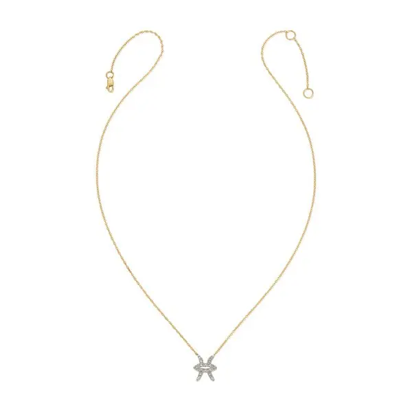 HEATHER HAWKINS Fourteen Karat Pisces Diamond Necklace - Gold