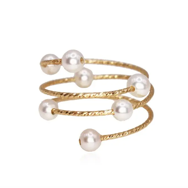 MARQUISE SWIM Pearl Abacus Adjustable Ring - Gold/white