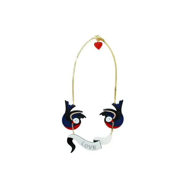 GISSA BICALHO Acrylic Swallow Necklace - Blue