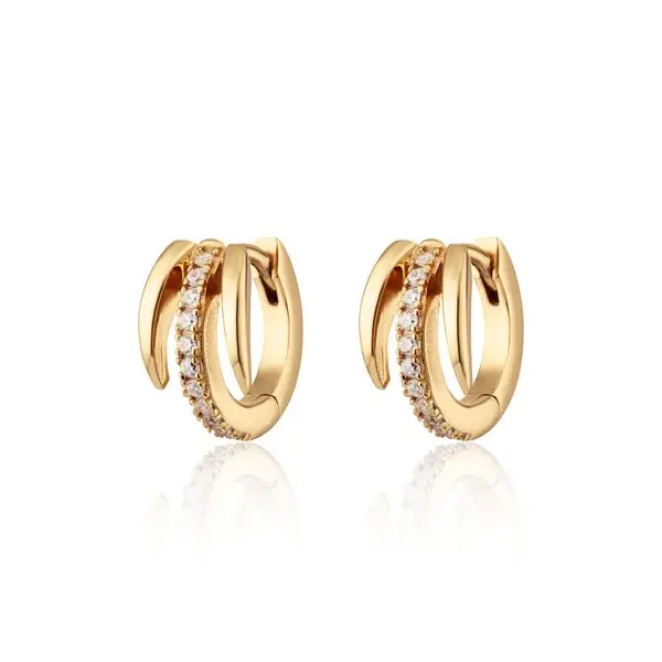 SCREAM PRETTY Illusion Claw Mini Huggie Earrings - Gold